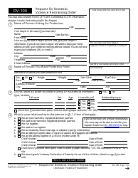 Form DV-100 - Fill Out, Sign Online and Download Fillable PDF ...