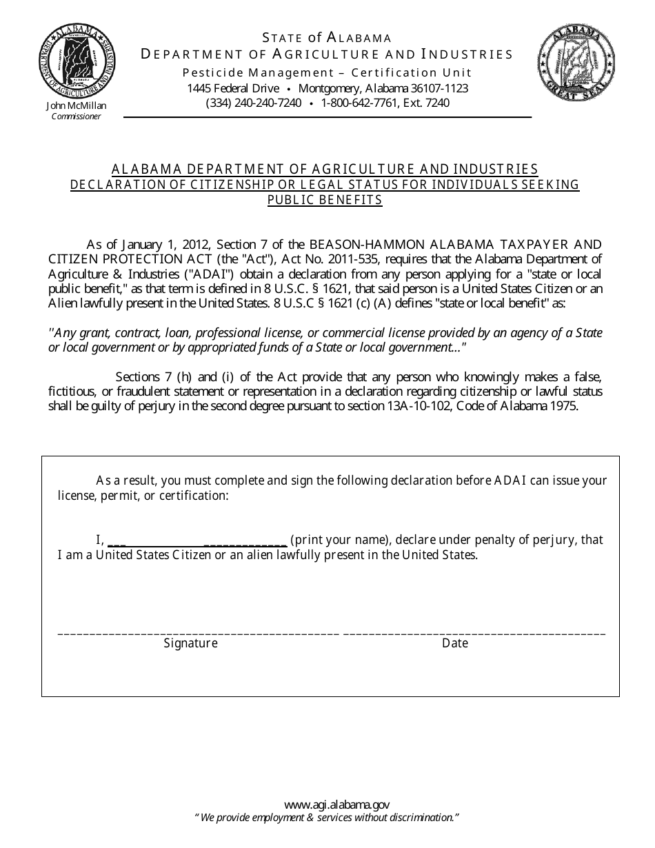 Alabama Application for Reciprocal Commercial Pesticide Applicator ... Alabama Application for Reciprocal Commercial Pesticide Applicator ...