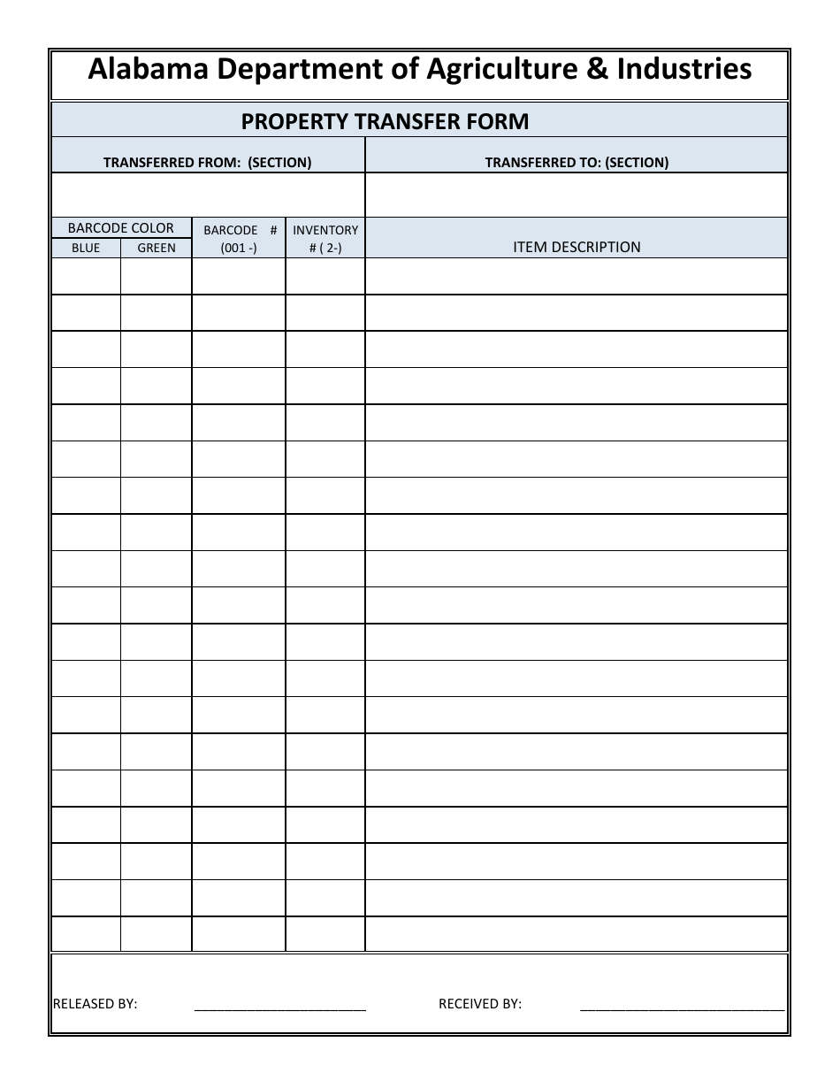 Alabama Property Transfer Form - Fill Out, Sign Online and Download PDF ...