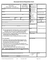 Form CF.ACC.47 Download Fillable PDF or Fill Online Deceased Animal ...