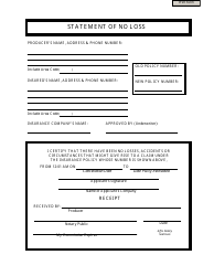 Alabama Statement of No Loss Form - Fill Out, Sign Online and Download ...