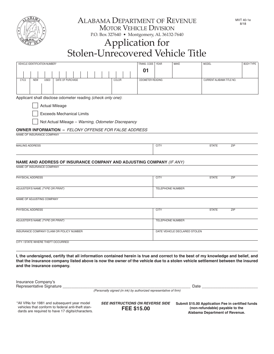 Form MVT40-1E - Fill Out, Sign Online and Download Printable PDF ...