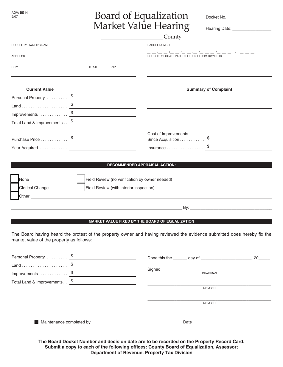 Form ADV: BE14 - Fill Out, Sign Online and Download Fillable PDF ...