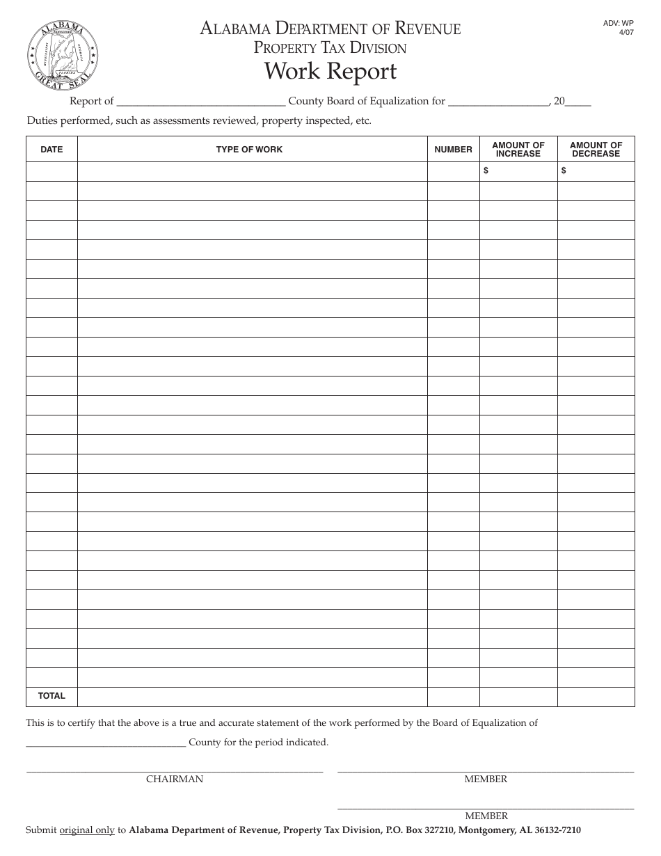 Form ADV: WP - Fill Out, Sign Online and Download Fillable PDF, Alabama ...