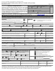 Form ODA-0002 Download Fillable PDF or Fill Online Outdoor Advertising ...