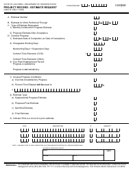 Form CEM-6101 Download Fillable PDF or Fill Online Project Record ...