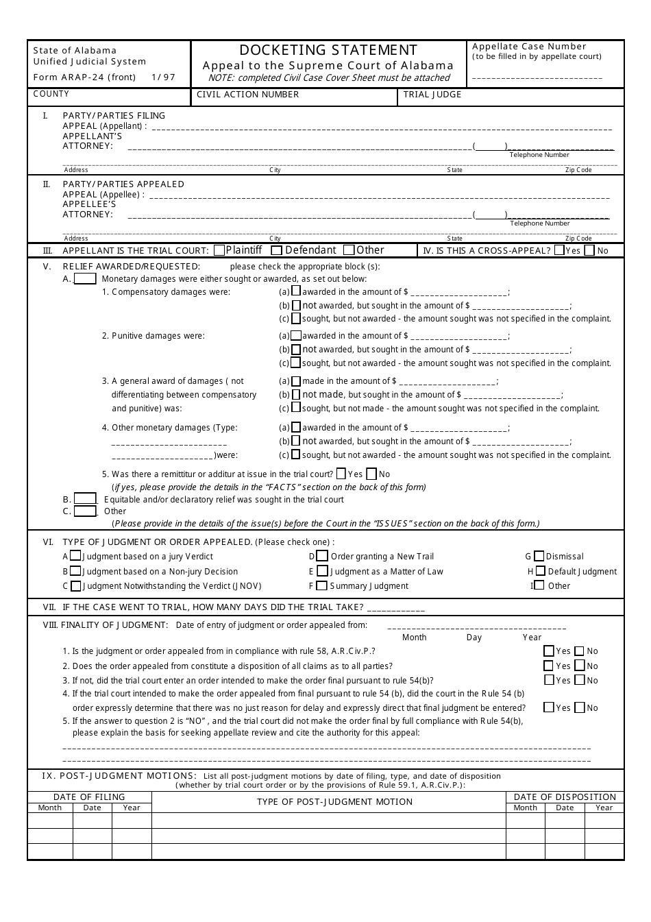 Form ARAP-24 - Fill Out, Sign Online and Download Fillable PDF, Alabama ...