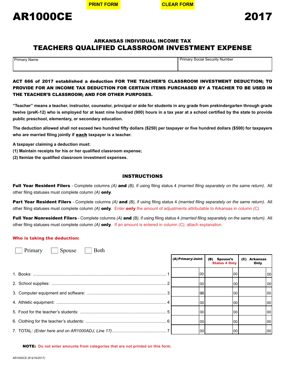 Form AR1000CE - 2017 - Fill Out, Sign Online and Download Fillable PDF ...