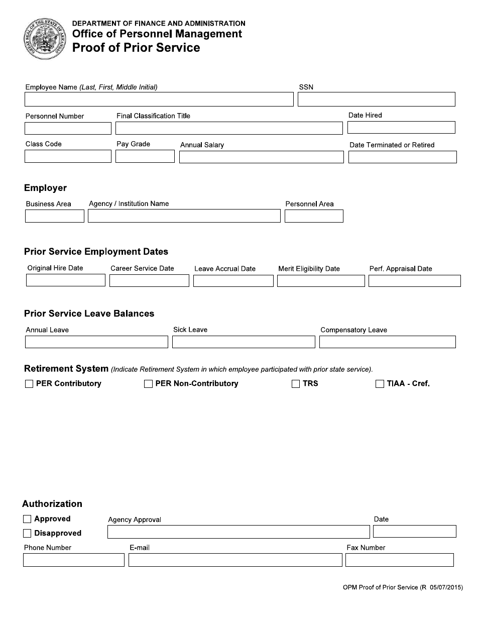 Arkansas Proof of Prior Service - Fill Out, Sign Online and Download ...
