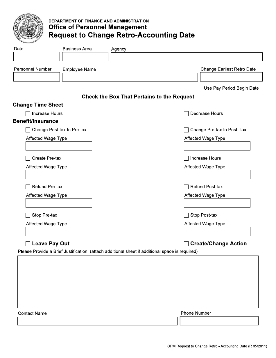 Arkansas Request to Change Retro-Accounting Date - Fill Out, Sign ...