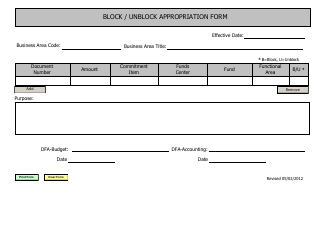 Arkansas Block / Unblock Appropriation Form - Fill Out, Sign Online and ...