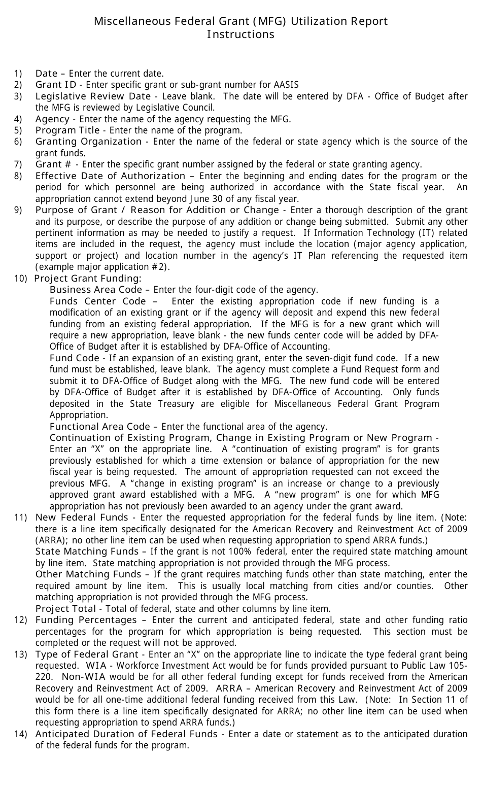 Download Instructions for Miscellaneous Federal Grant (Mfg) Utilization ...