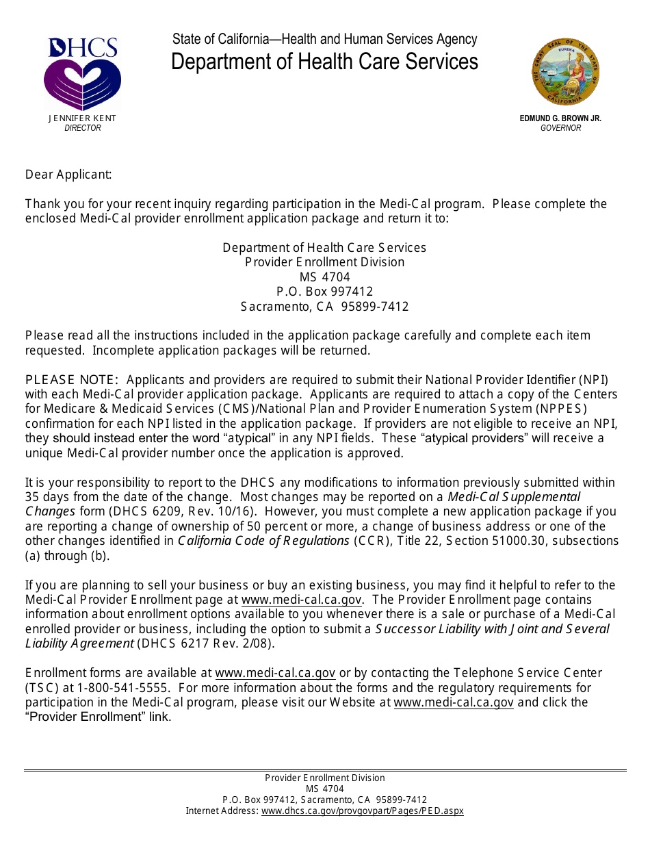 Form DHCS6210 - Fill Out, Sign Online and Download Fillable PDF ...