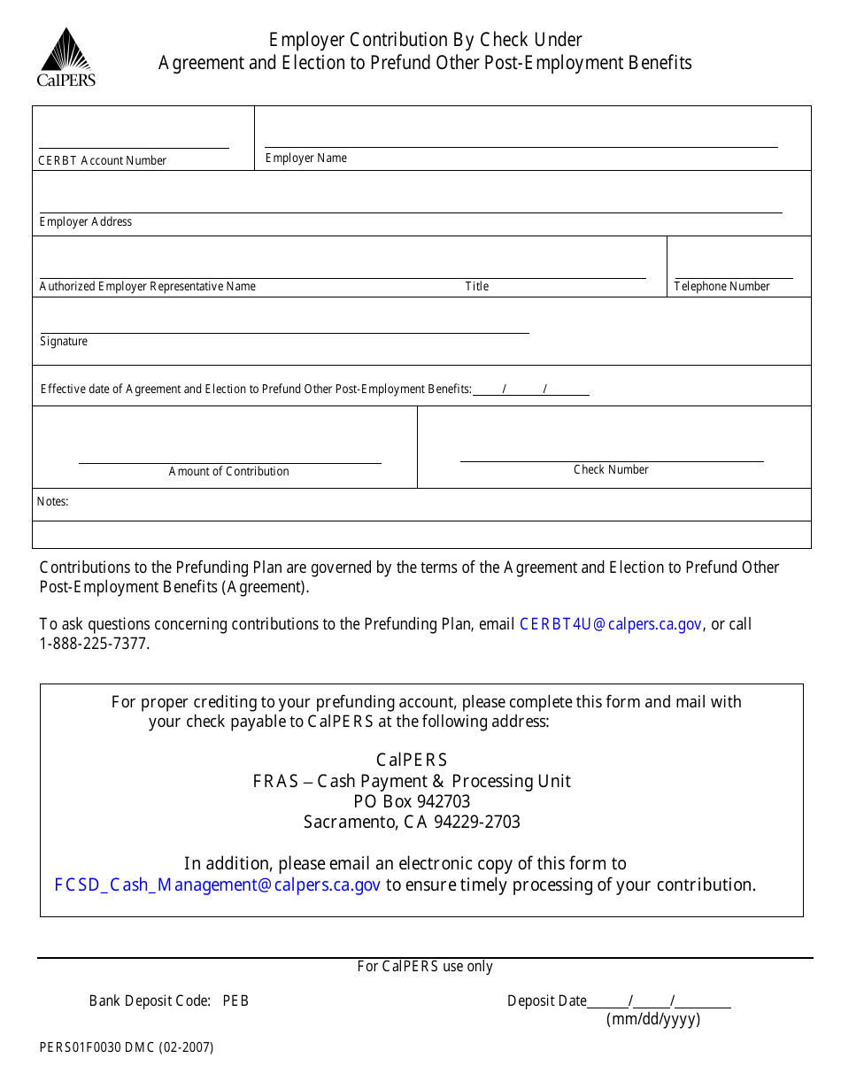 Form PERS01F0030 DMC - Fill Out, Sign Online and Download Fillable PDF ...