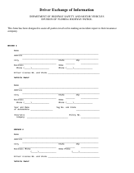 Florida Driver Exchange of Information Form - Fill Out, Sign Online and ...