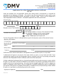 Form VP260 Download Fillable PDF or Fill Online Application for a Non ...