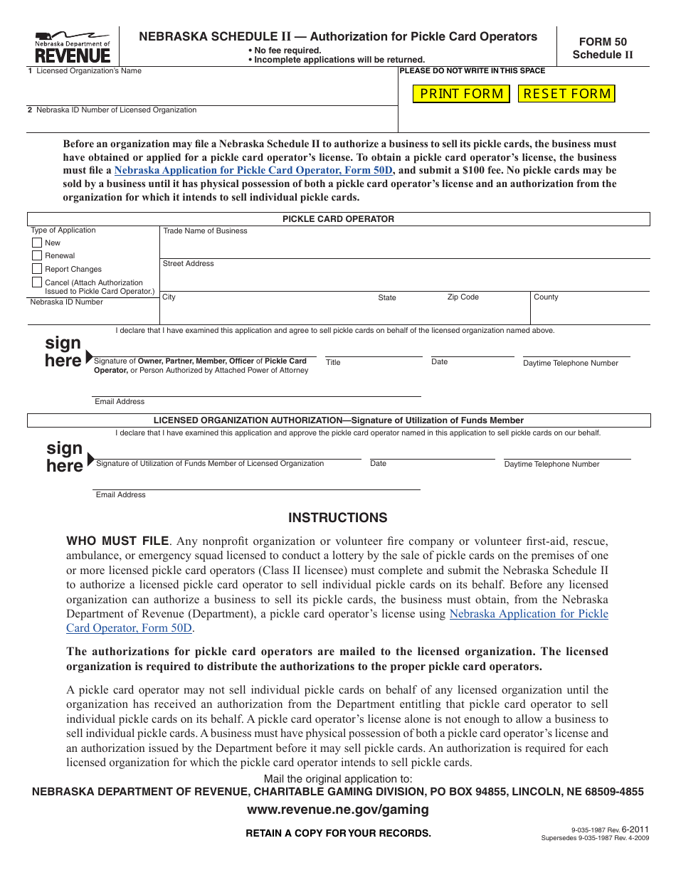 Form 50 Schedule II - Fill Out, Sign Online and Download Fillable PDF ...