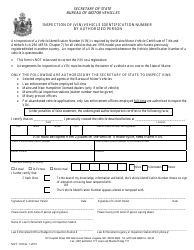 Form MVT-10 Download Fillable PDF or Fill Online Inspection of (Vin ...