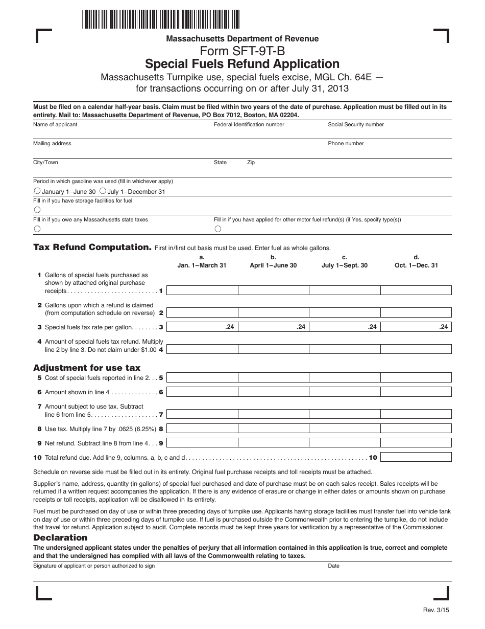 Form SFT-9T-B - Fill Out, Sign Online and Download Printable PDF ...