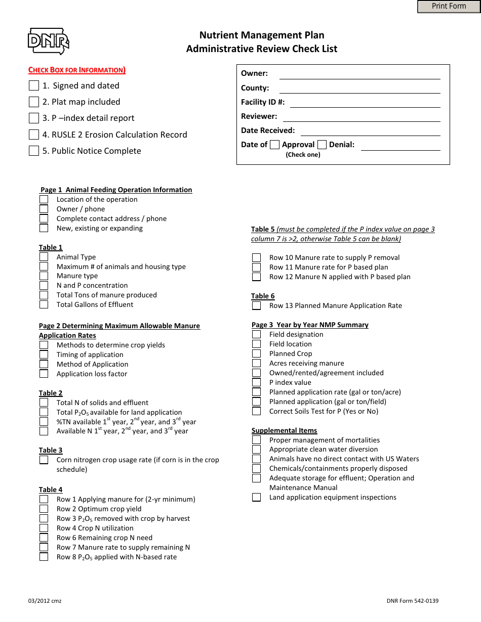 DNR Form 542-0139 - Fill Out, Sign Online and Download Fillable PDF ...