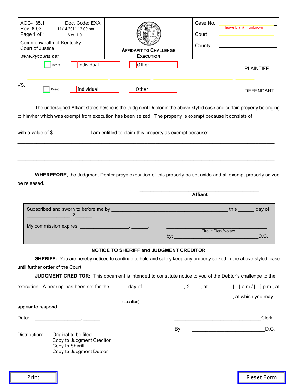 Form AOC-135.1 - Fill Out, Sign Online and Download Fillable PDF ...