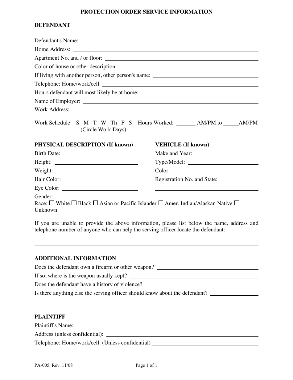 Form PA-005 - Fill Out, Sign Online and Download Fillable PDF, Maine ...