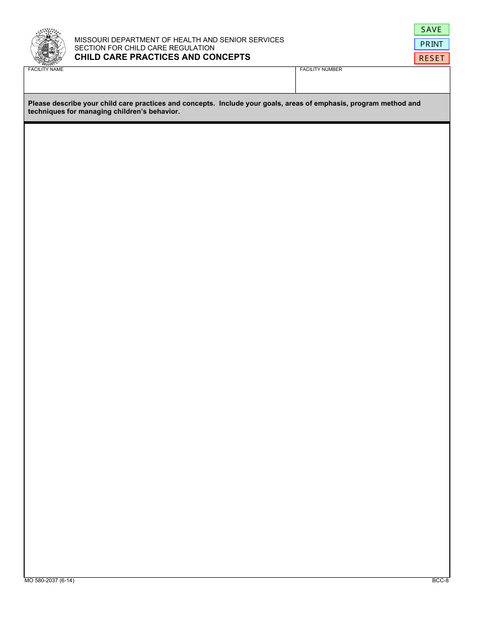 Form MO580-2037 (BCC-8) - Fill Out, Sign Online and Download Fillable ...
