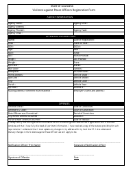 Louisiana Violence Against Peace Officers Registration Form - Fill Out ...