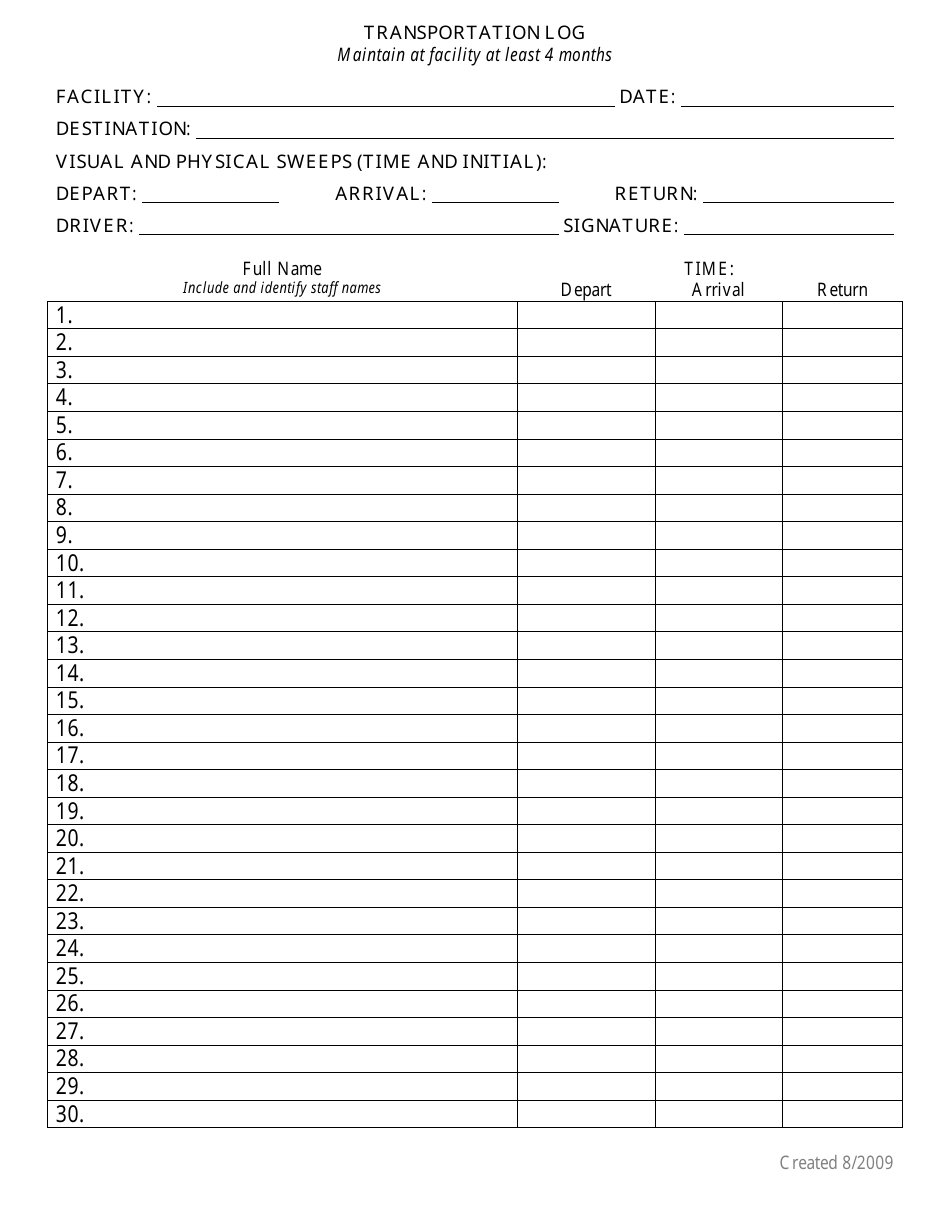 Nevada Transportation Log - Fill Out, Sign Online and Download PDF ...
