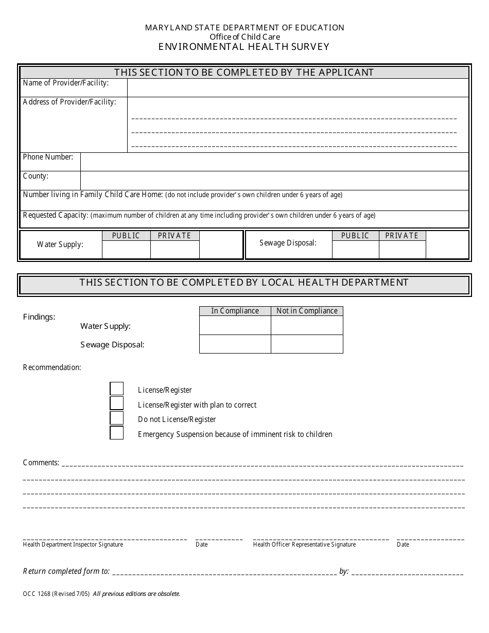 Form OCC1268 - Fill Out, Sign Online and Download Printable PDF ...