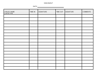 Nevada Sign in/Out Form - Fill Out, Sign Online and Download PDF ...