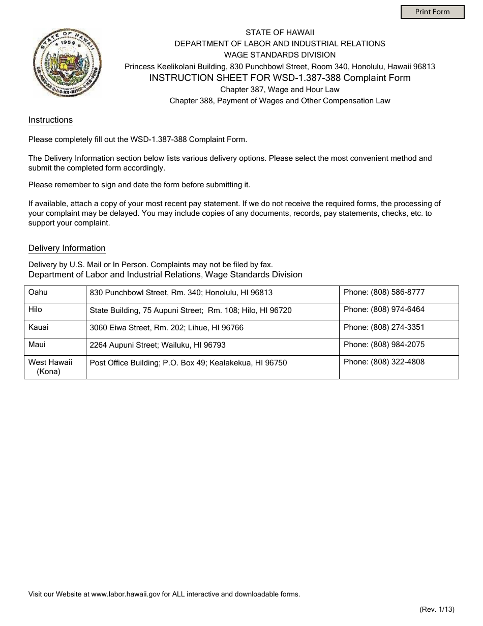 Form WSD-1.387-388 - Fill Out, Sign Online and Download Fillable PDF ...