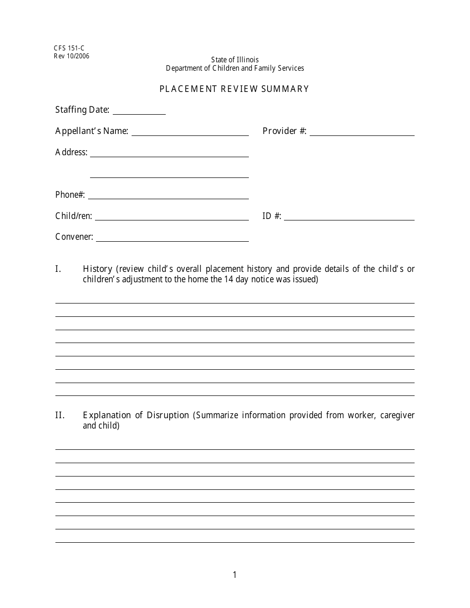 Form CFS151-C - Fill Out, Sign Online and Download Fillable PDF ...