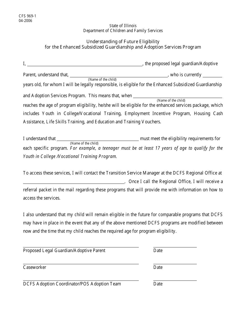 Form CFS969-1 - Fill Out, Sign Online and Download Fillable PDF ...