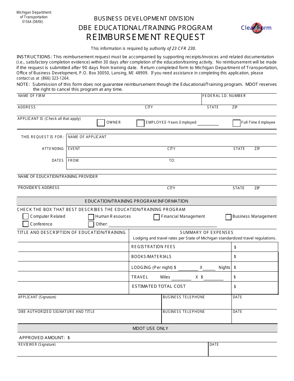 Form 0156A - Fill Out, Sign Online and Download Fillable PDF, Michigan ...
