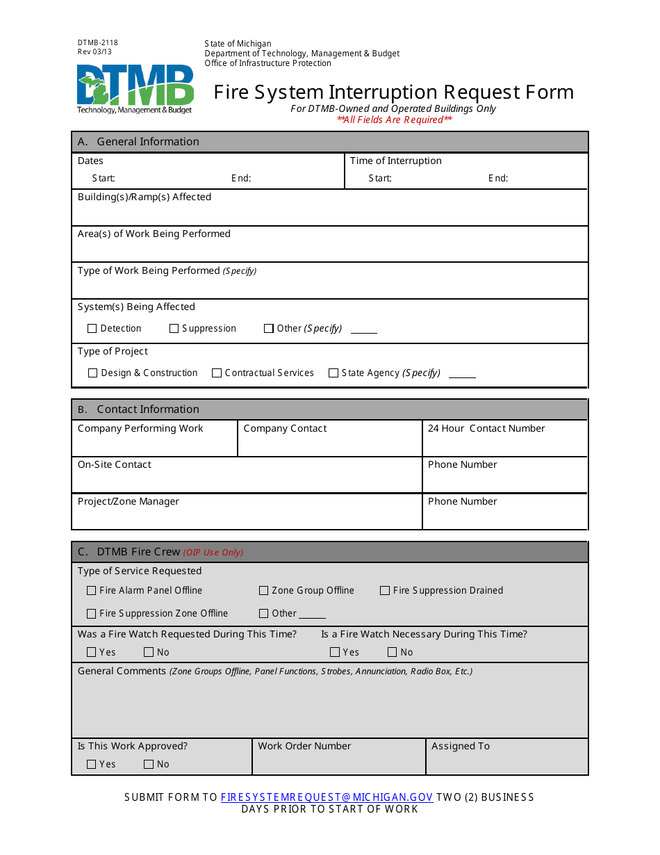 Form DTMB-2118 - Fill Out, Sign Online and Download Printable PDF ...