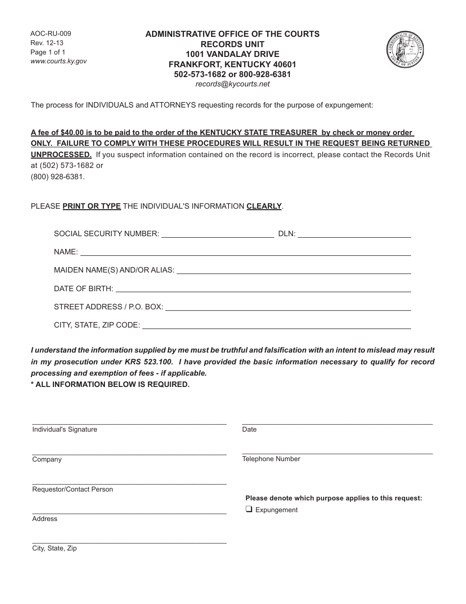 Form AOC-RU-009 - Fill Out, Sign Online and Download Printable PDF ...
