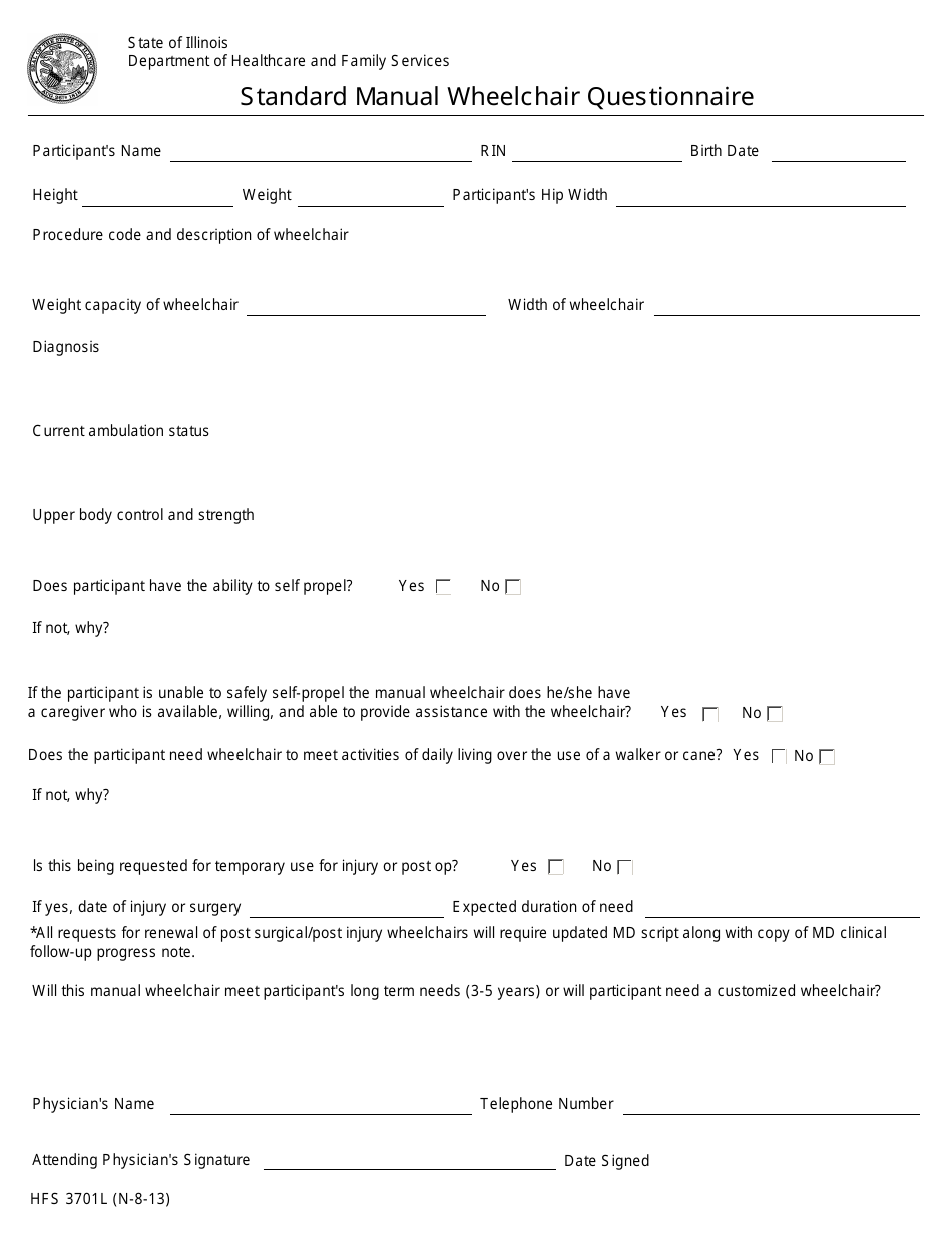 Form HFS3701L - Fill Out, Sign Online and Download Fillable PDF ...