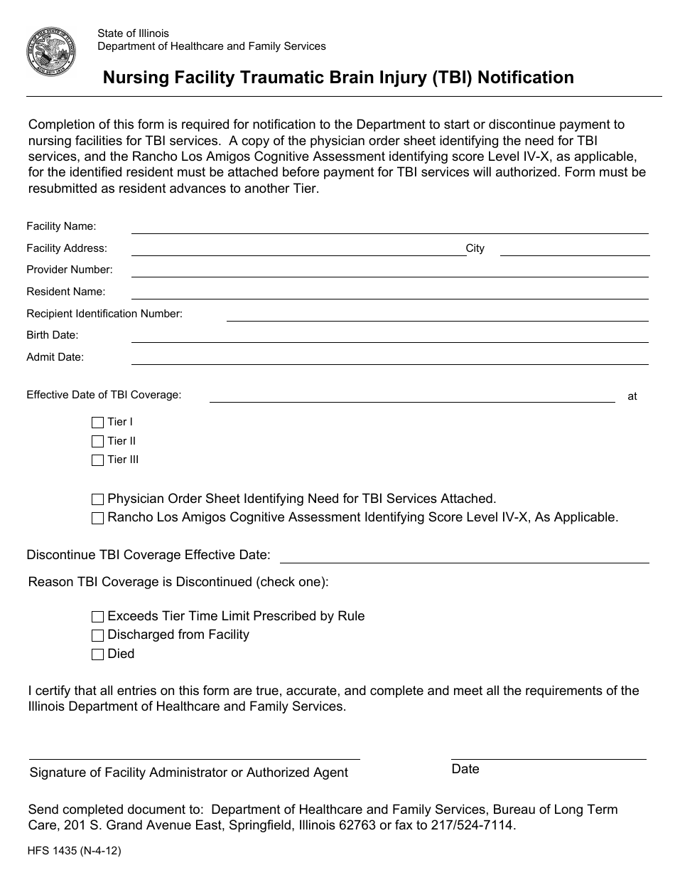 Form HFS1435 - Fill Out, Sign Online and Download Fillable PDF ...