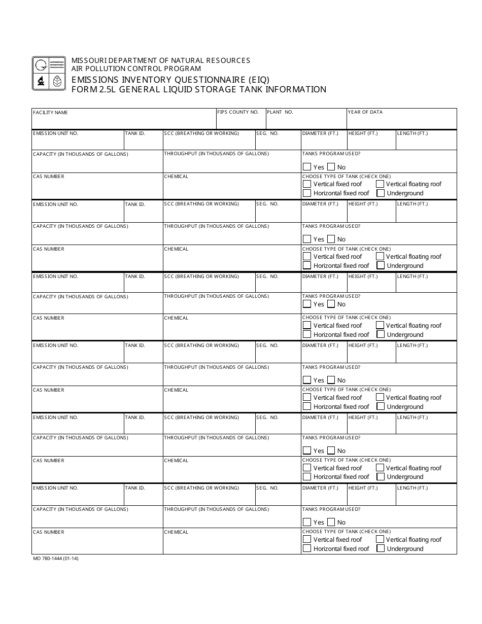 Form MO780-1444 (2.5L) - Fill Out, Sign Online and Download Fillable ...