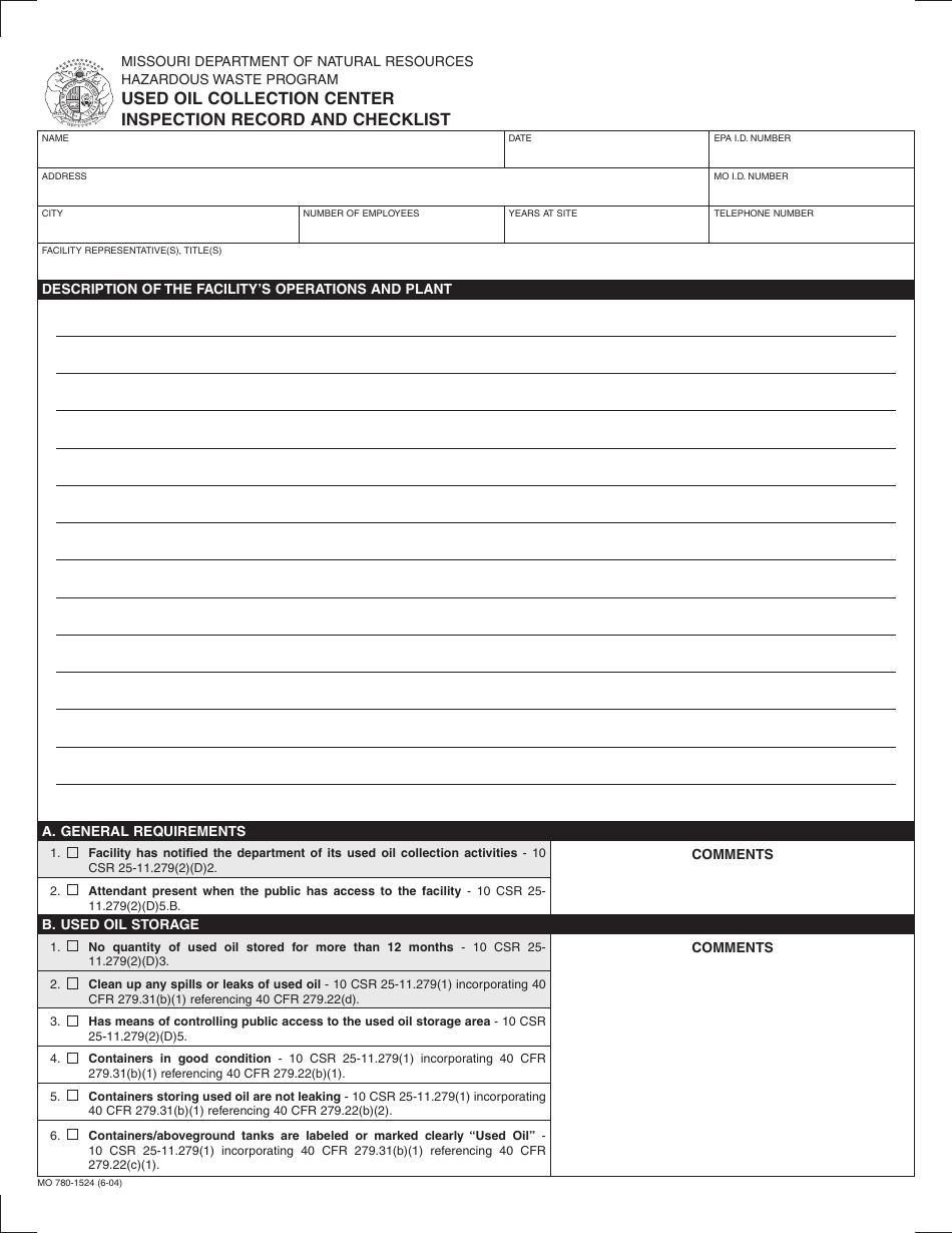 Form MO780-1524 - Fill Out, Sign Online and Download Printable PDF ...