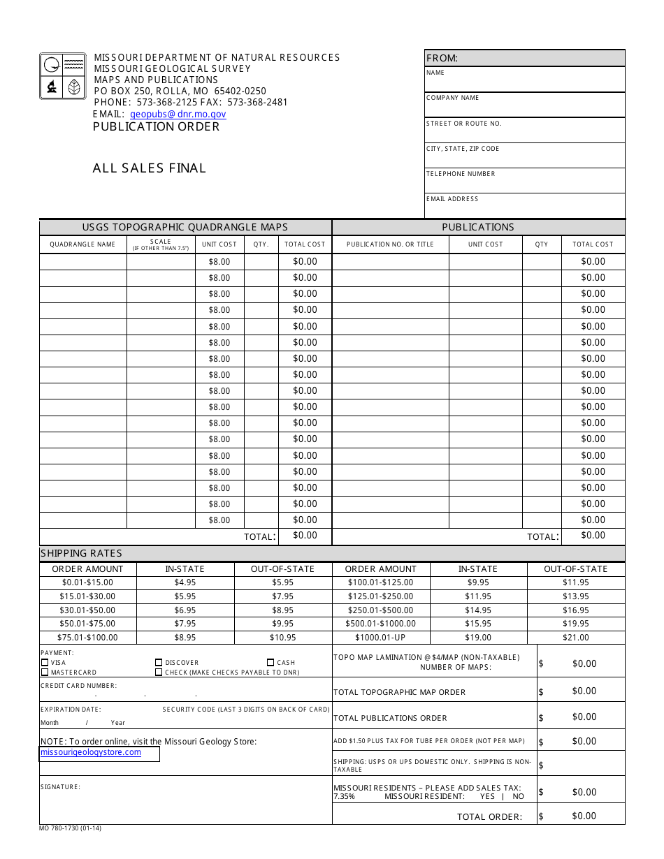 Form MO780-1730 - Fill Out, Sign Online and Download Fillable PDF ...