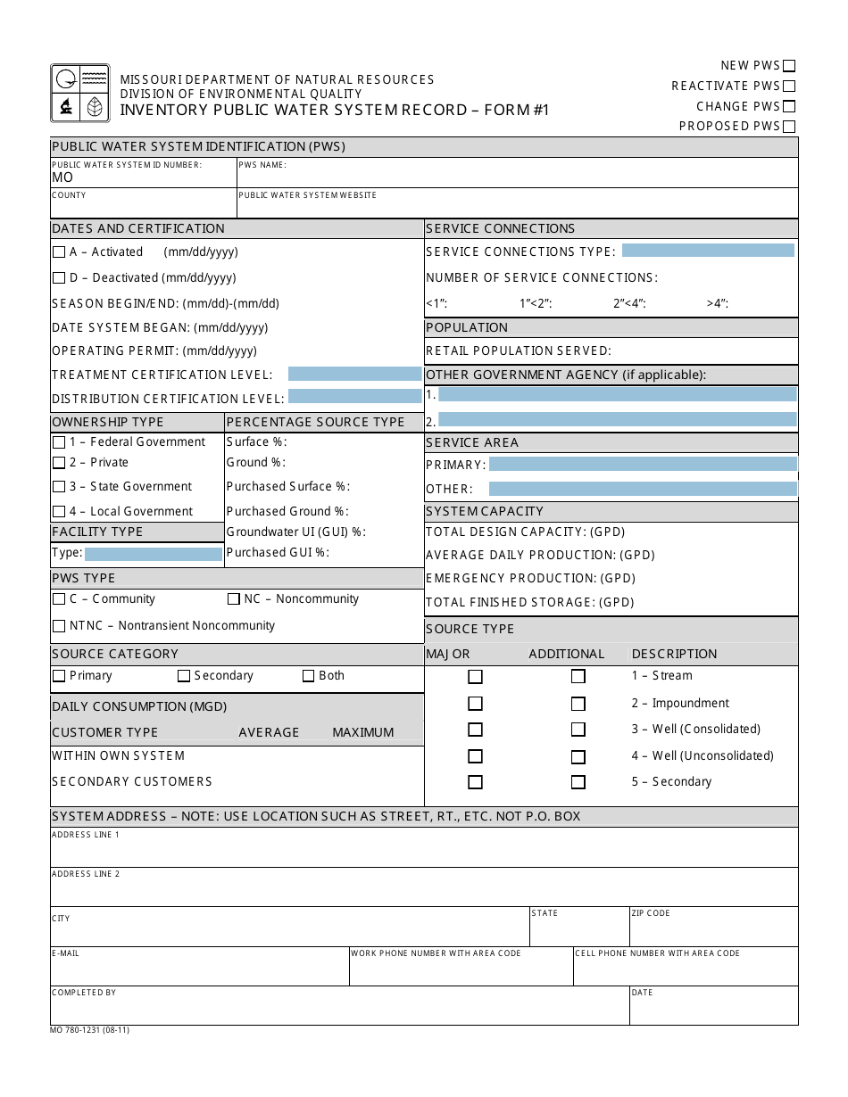Form MO780-1231 (1) - Fill Out, Sign Online and Download Fillable PDF ...