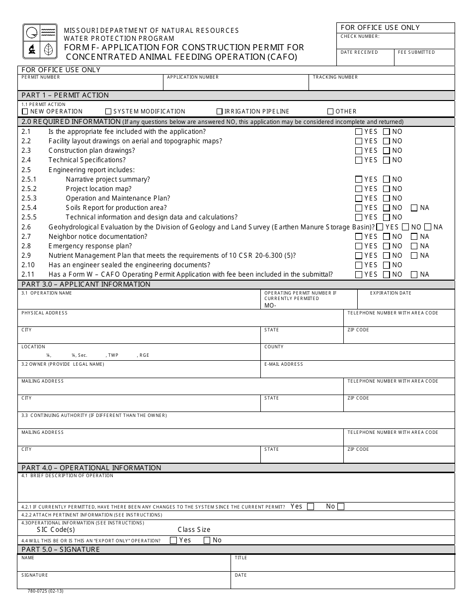 Form MO780-0725 (F) - Fill Out, Sign Online and Download Fillable PDF ...