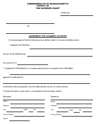 Massachusetts Agreement for Judgment Satisfied Download Fillable PDF ...