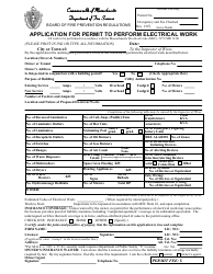 Massachusetts Application for Permit to Perform Electrical Work - Fill ...
