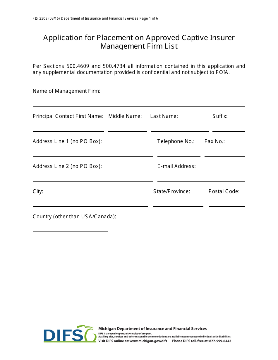 Form FIS2308 - Fill Out, Sign Online and Download Fillable PDF ...