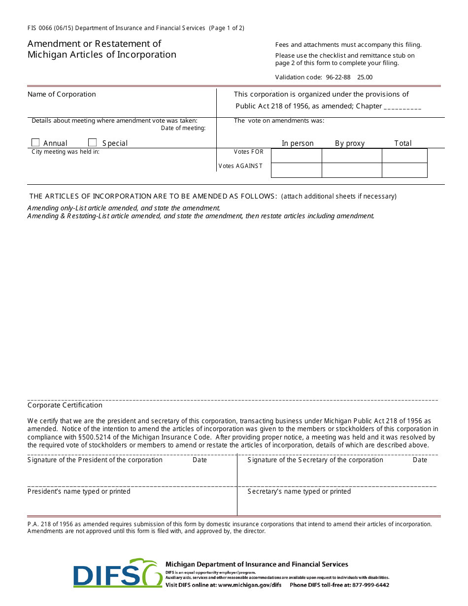 Form FIS0066 - Fill Out, Sign Online and Download Fillable PDF ...