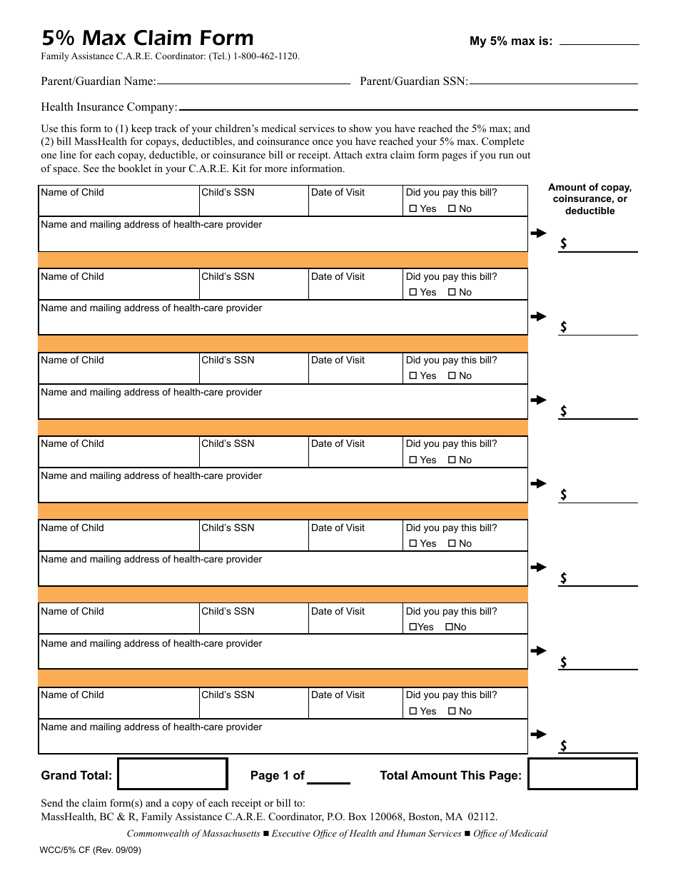 Form WCC/5% CF - Fill Out, Sign Online and Download Printable PDF ...