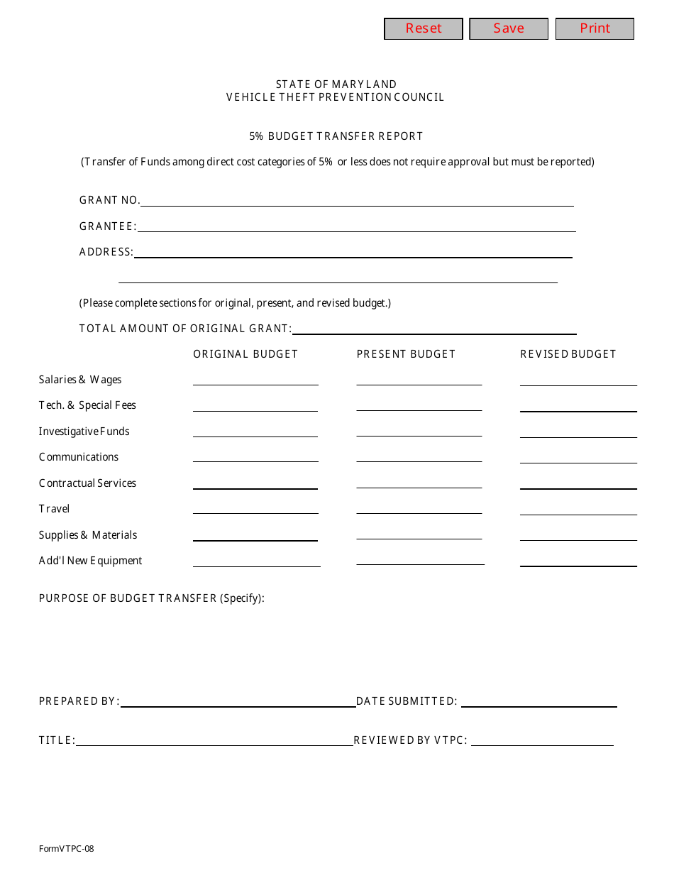 Form VTPC-08 - Fill Out, Sign Online and Download Fillable PDF ...